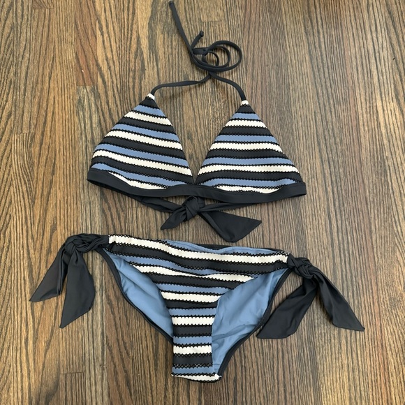 Pilyq | Swim | Pilyq Sky Blue Venice Stripe Bikini Swimsuit Set Size Dl ...